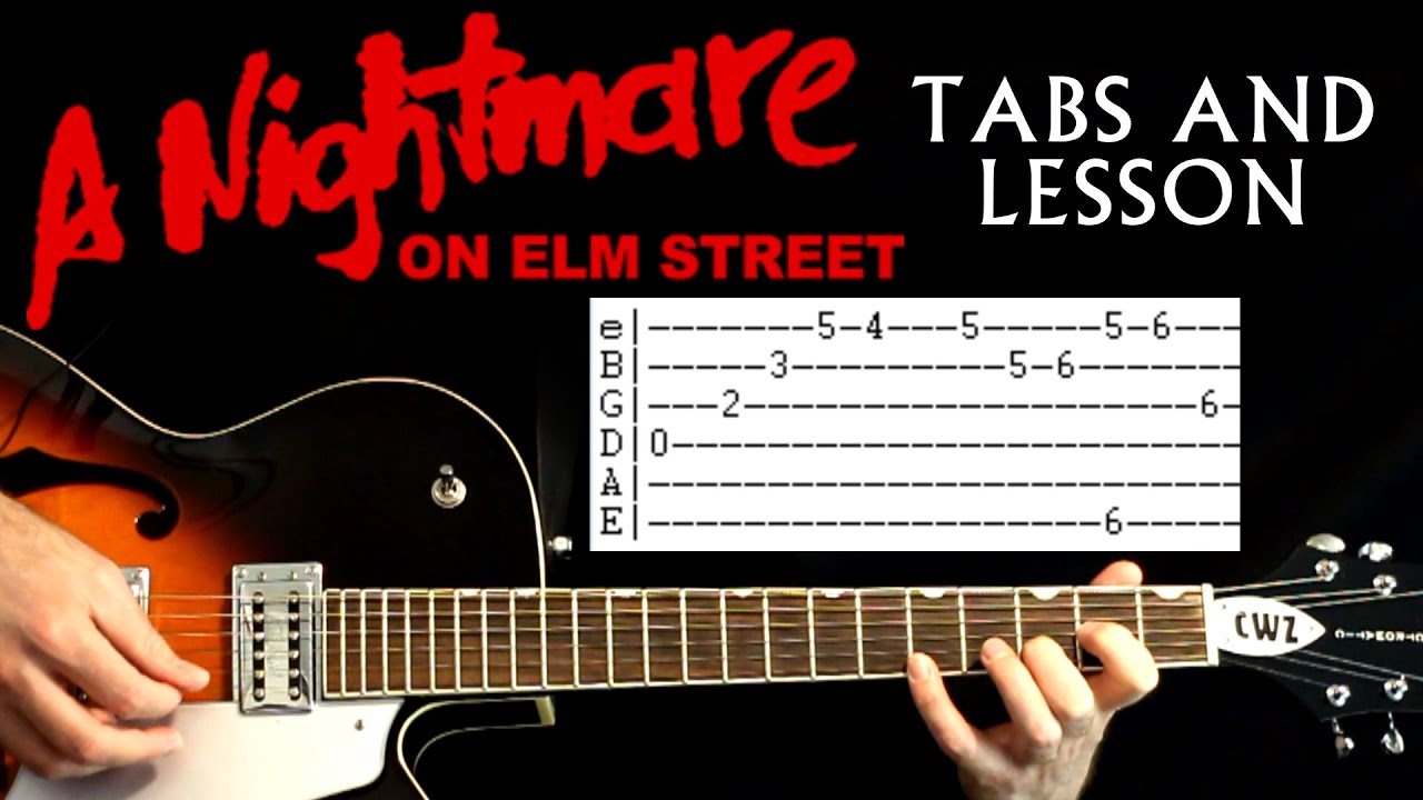 Nightmare On Elm Street Guitar Lesson and Guitar Tabs Main Theme and ...