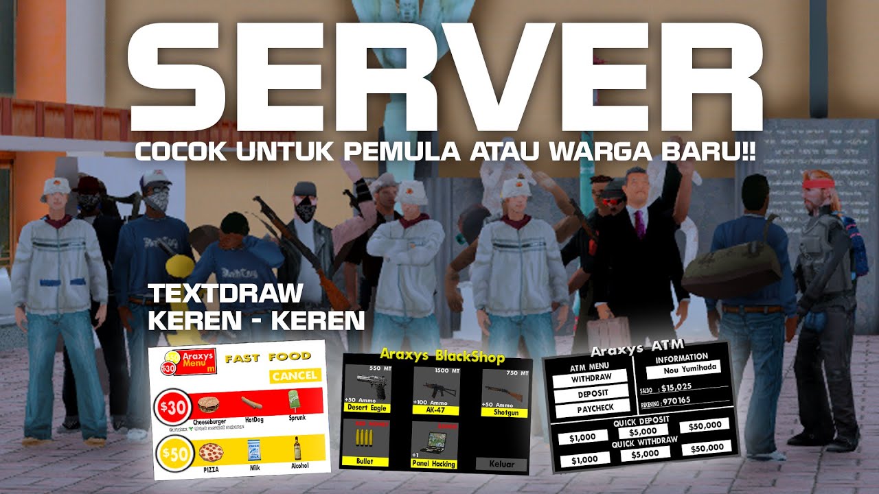 SERVER GTA SAMP COCOK UNTUK PEMULA DENGAN FITUR TEXTDRAW UNIK!! GTA ...