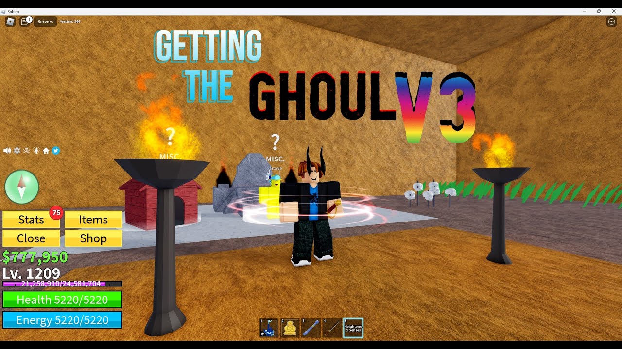 Getting the GHOUL V3 in Blox fruits!! - YouTube