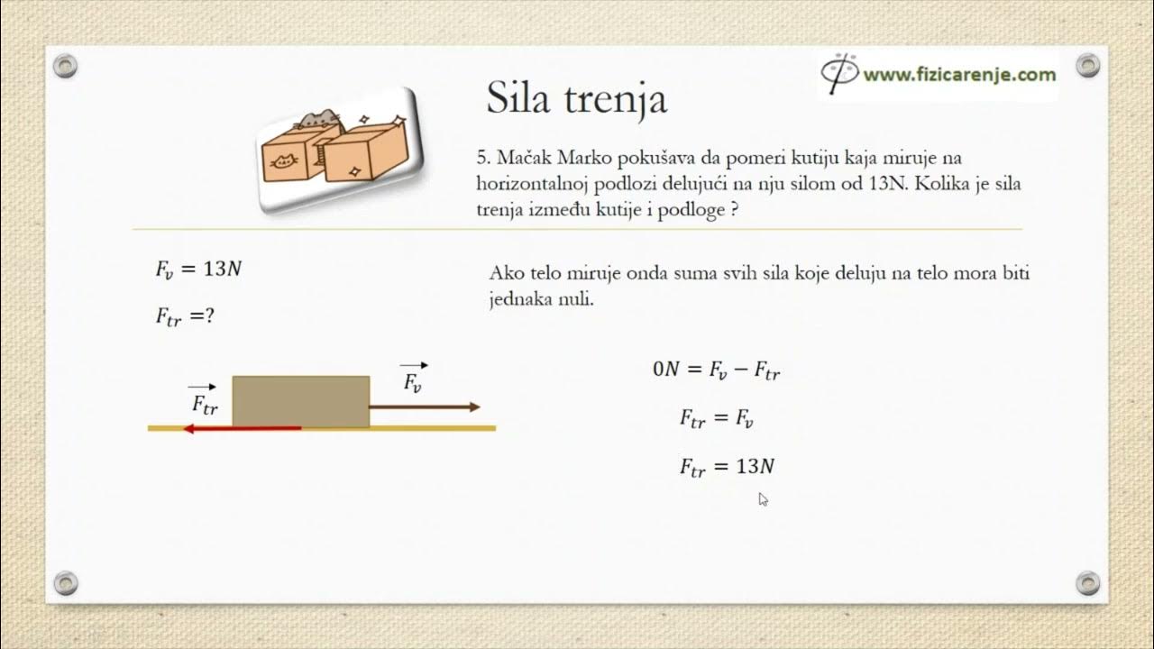 Sila trenja zadaci | Fizika za sedmi razred - YouTube