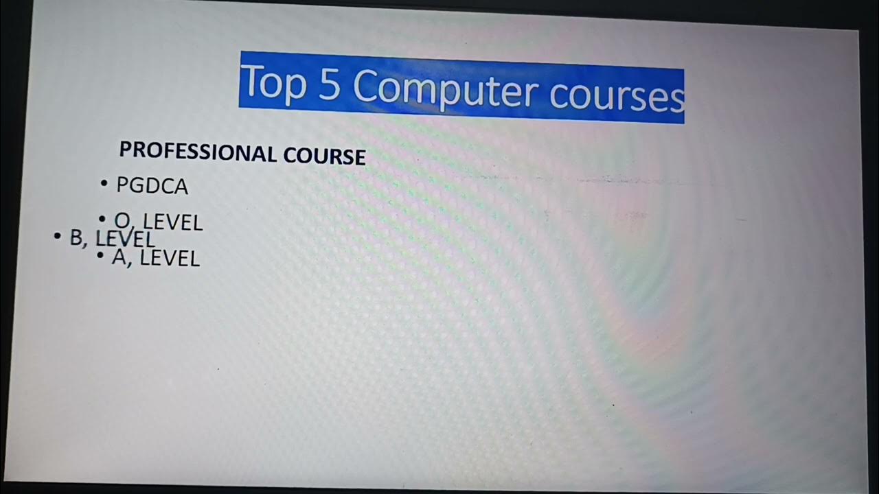 Top 5 professional computer courses - YouTube