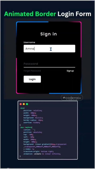 Awesome animation login form create using html css !! #htmlcssjs #ReactJS #css #JavaScript ...