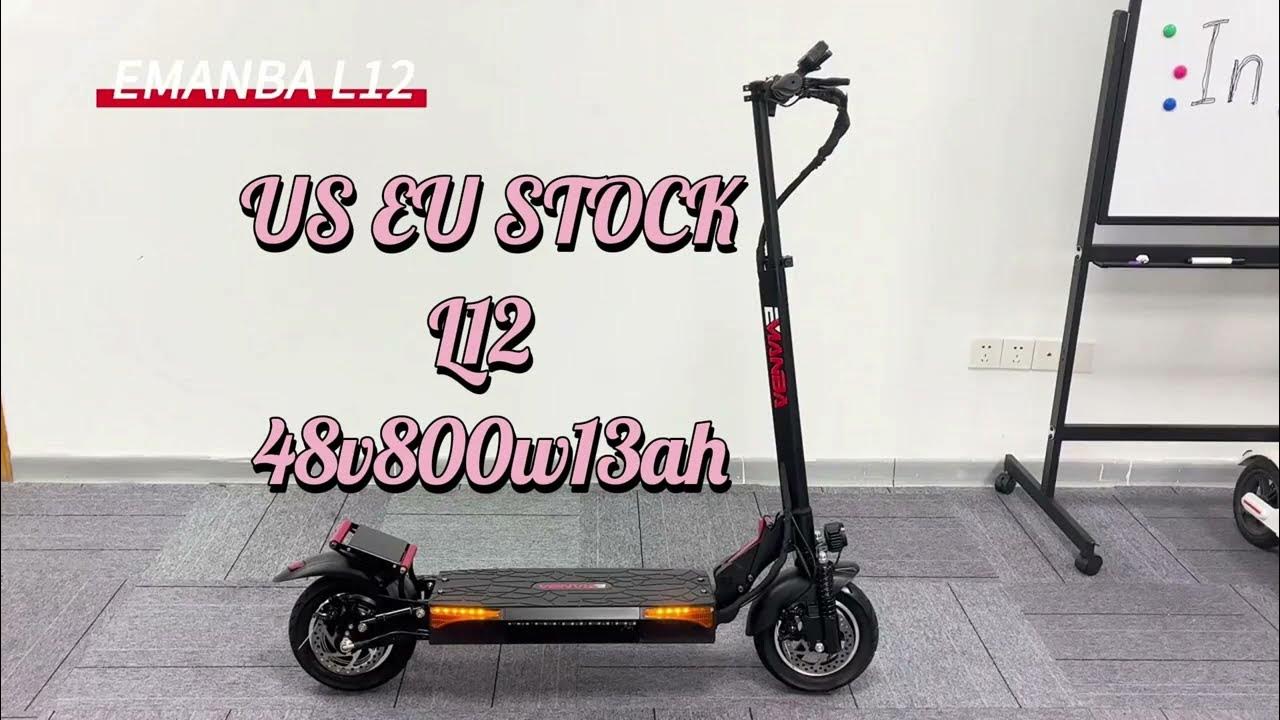 Geofought US EU in stock 48v800w13ah electric scooter L12 max speed 45kmh range 35-45km - YouTube