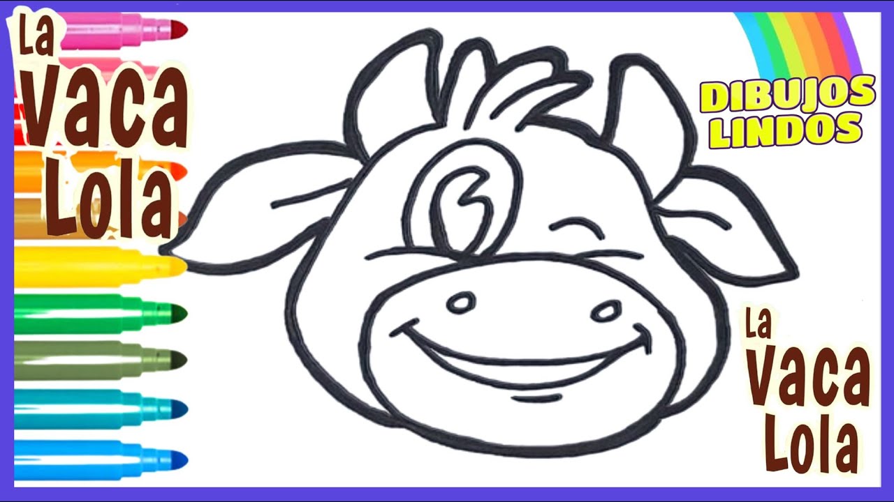 Dibuja y Colorea a LA VACA LOLA 🐮 lola the cow 🐮🐄 Dibujos Para Niños 🐄 ...