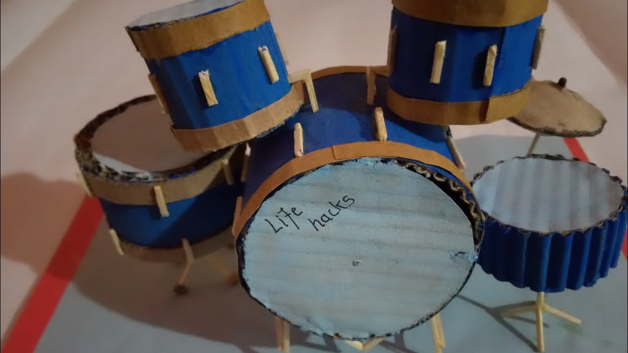 How to make drumset from cardboard - YouTube