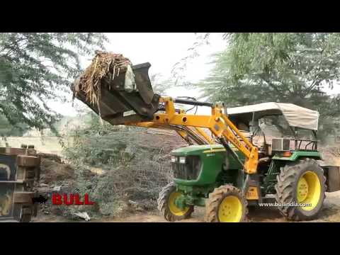BULL Agri bull with booster bucket on JD 5045 loading cow dung - YouTube