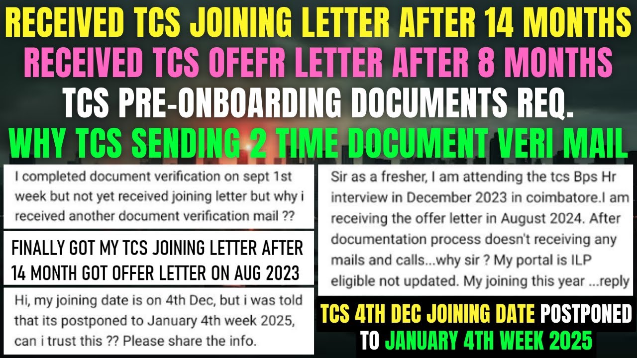 🤯TCS 4 DEC JOINING POSTPONED TO JAN | GOT JL AFTER 14 MONTH | GOT OL ...