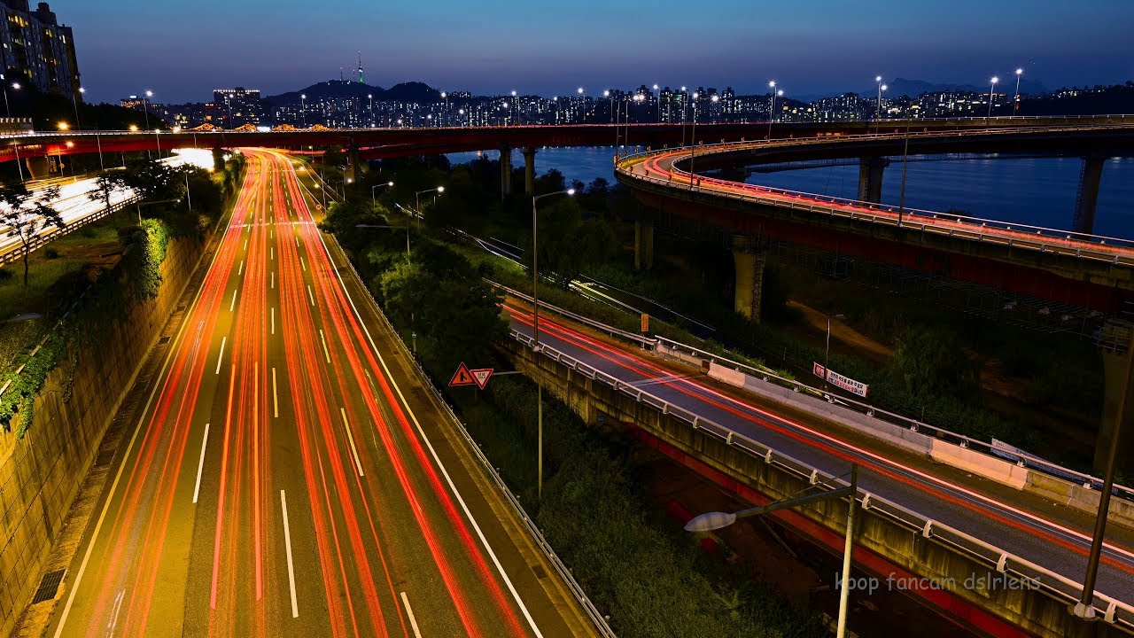 올림픽대로 자동차 궤적 4K 타임랩스 / 88 olympic expressway car trajectory Time Lapse ...