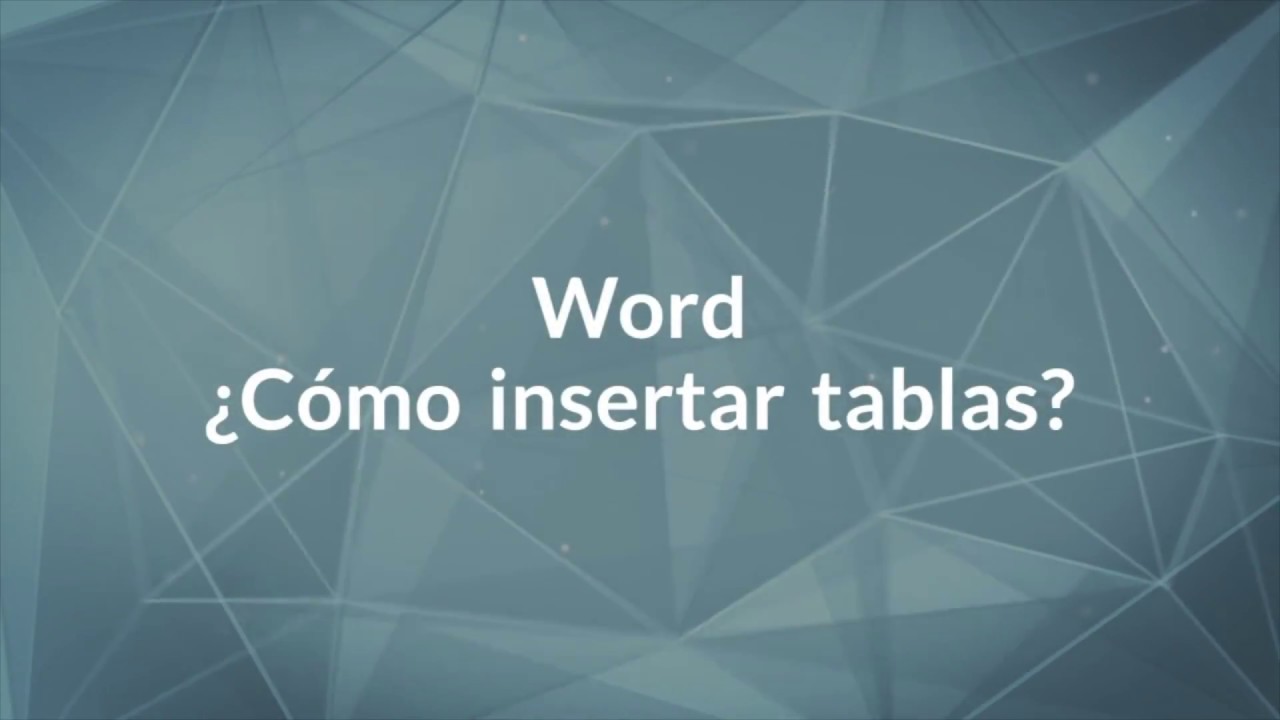 ¿Cómo insertar tablas? - YouTube