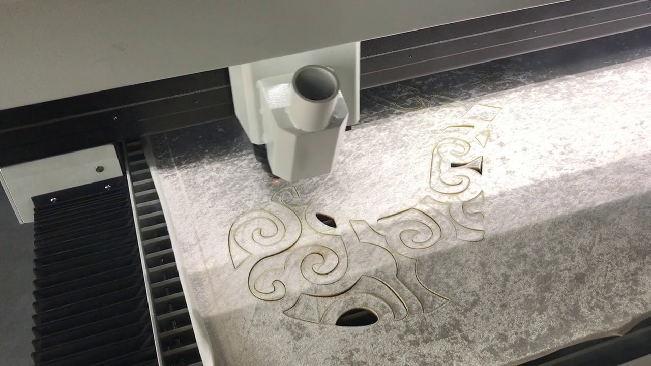 polyester carpet laser cutting machine - YouTube