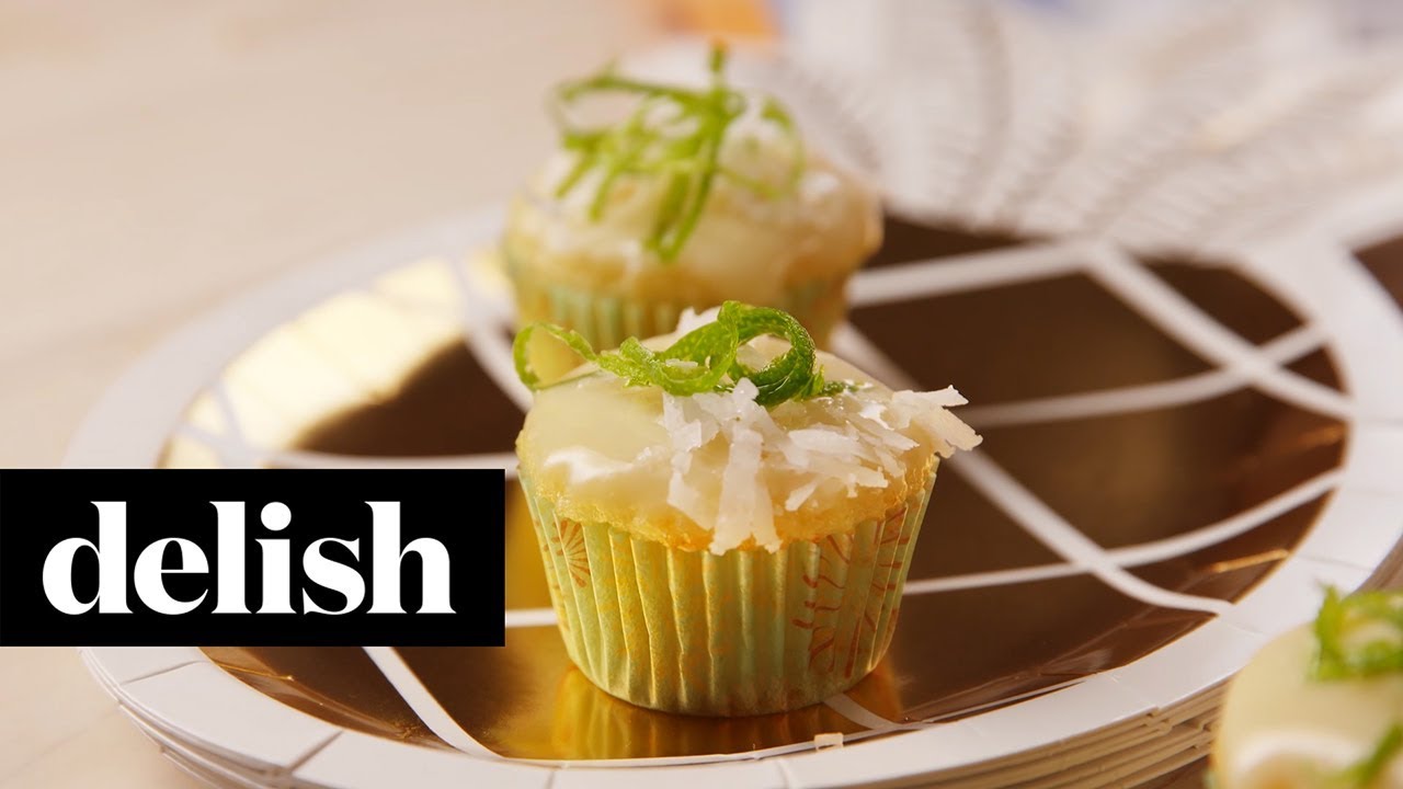 Piña Colada Mini Cupcakes | Delish + Krups - YouTube
