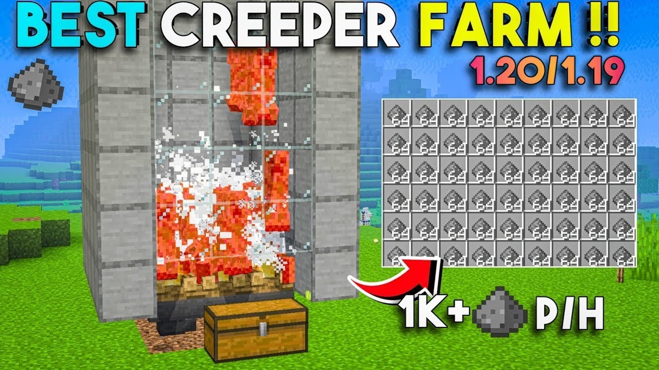 Best CREEPER FARM IN MINECRAFT 1.20(MCPE/BEDROCK/X BOX/CONSOLE ||(No ...