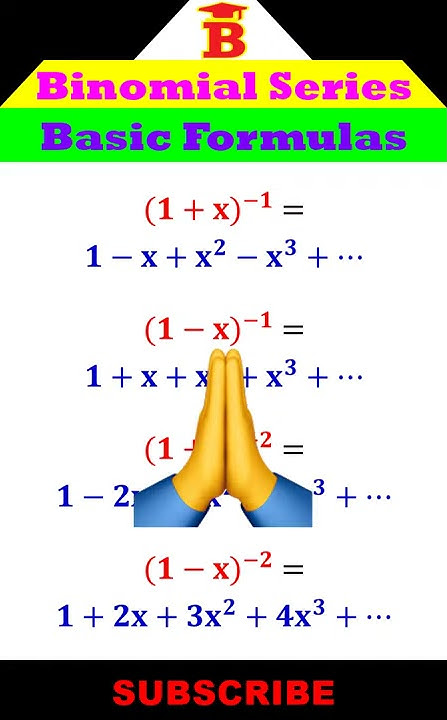 Binomial Series Basic Formulas - YouTube