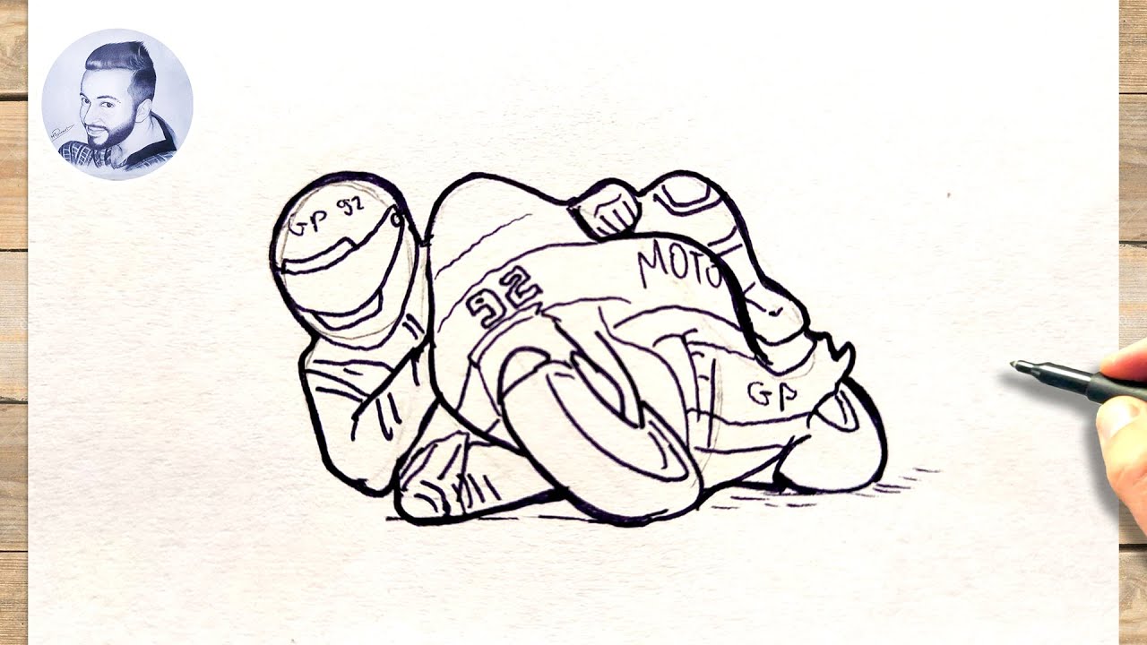 Comment dessiner une moto gp facile - YouTube