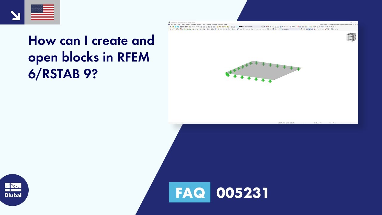 FAQ 005231 | How can I create and open blocks in RFEM 6/RSTAB 9? - YouTube