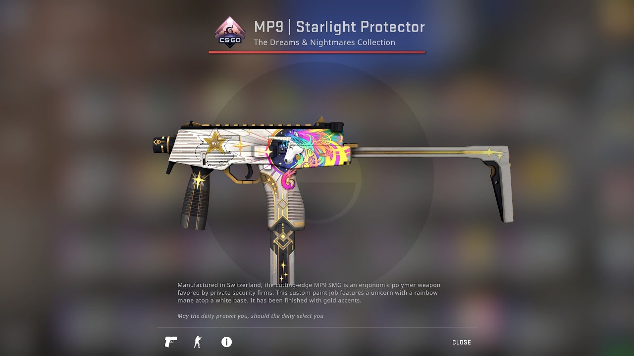 MP9 | Starlight Protector + Gold Nova (Holo) [(Scraped) Sticker Craft ...