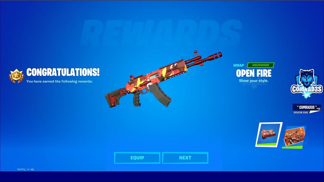 How to get FREE Open fire Wrap and Steady Aim Loading Screen in ...