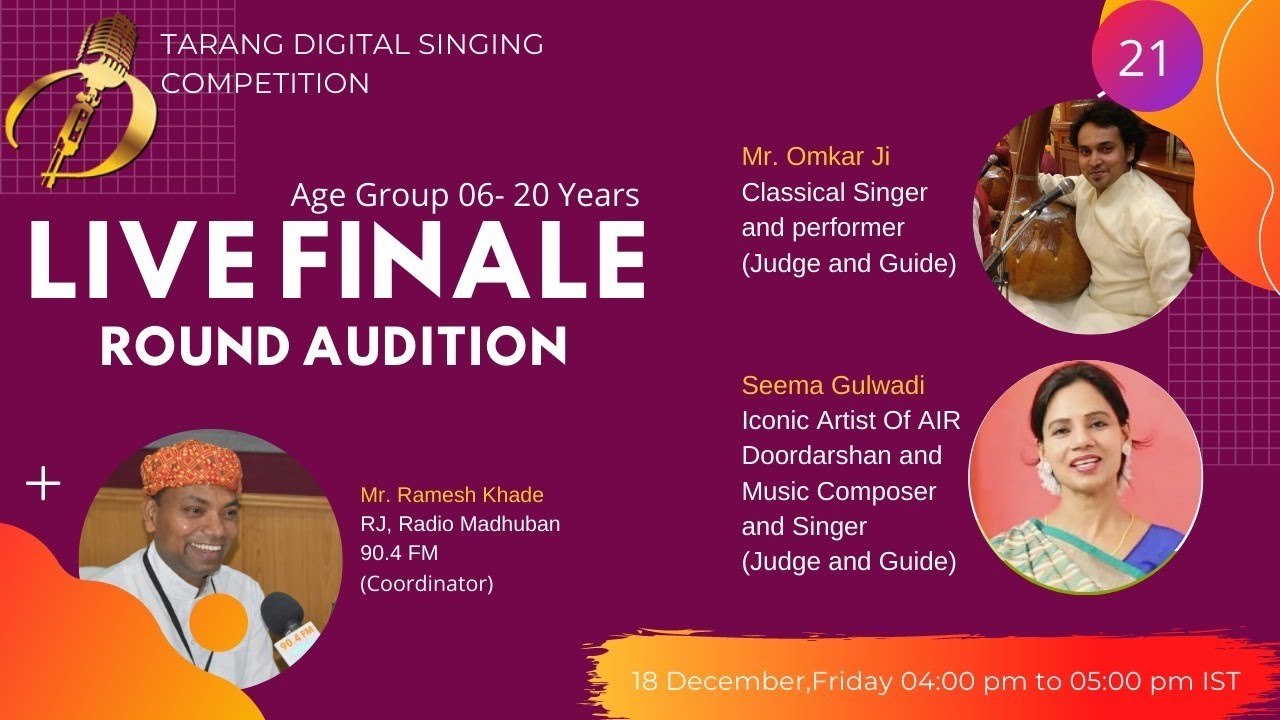 Tarang Digital Singing Competition|Finale Round - 21| Voice Of Tarang ...