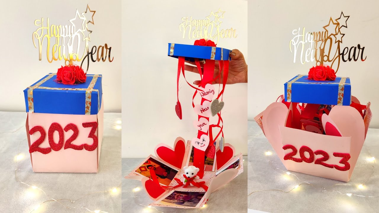 DIY New Year Explosion Box Tutorial | Surprise gift Idea | Handmade ...