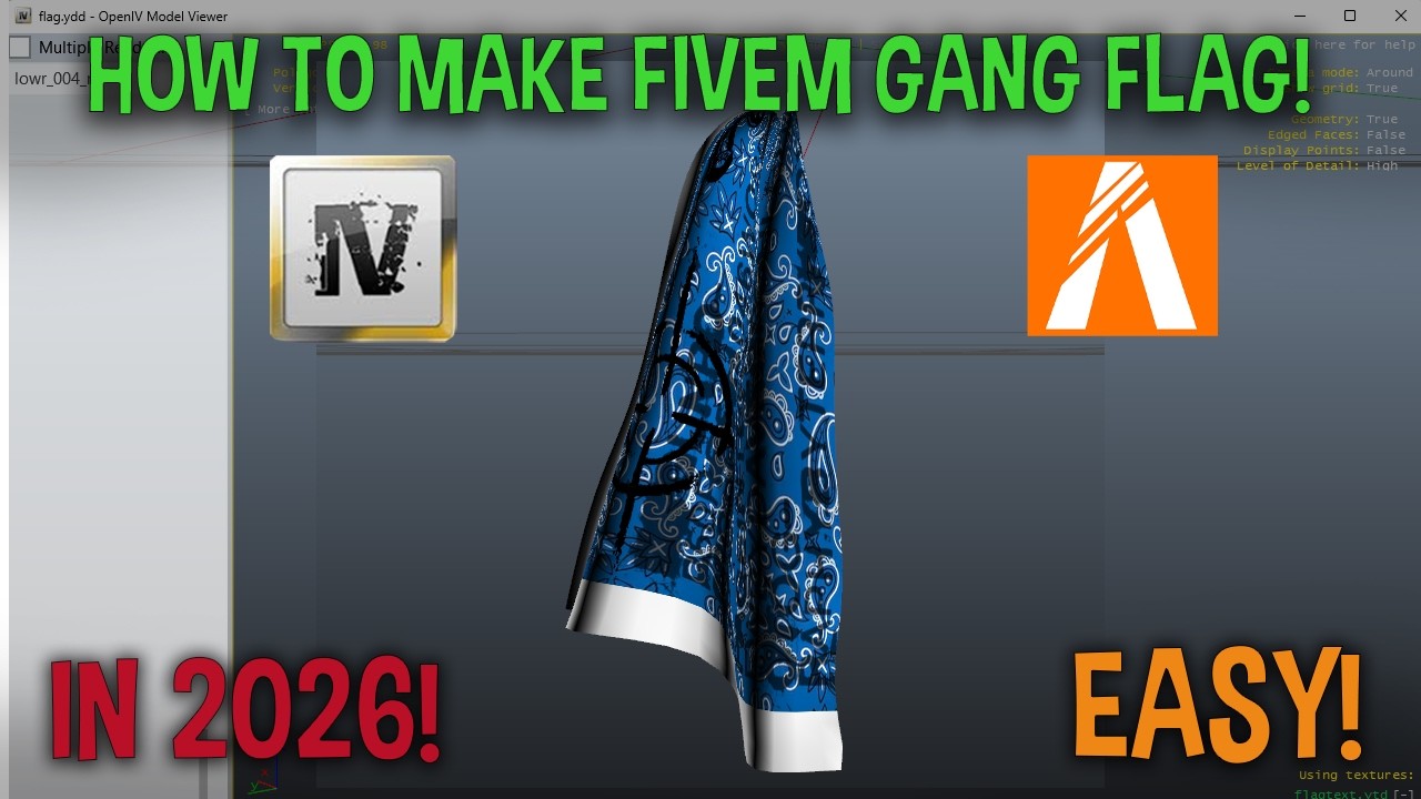 How To Make A Blue Gang Flag For GTAV Fivem In OpenIV 2026! WITH ...