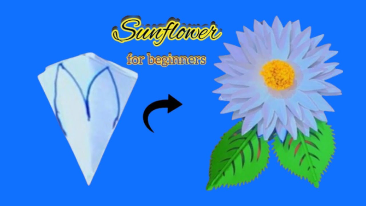 🌼 How To Make a Beautiful White Sunflower 🌼 || DIY Paper Flower ...