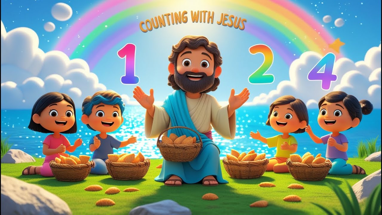 🔢 Counting with Jesus (Feeding 5,000) |🎵 Christian Nursery Rhymes 🌈 # ...