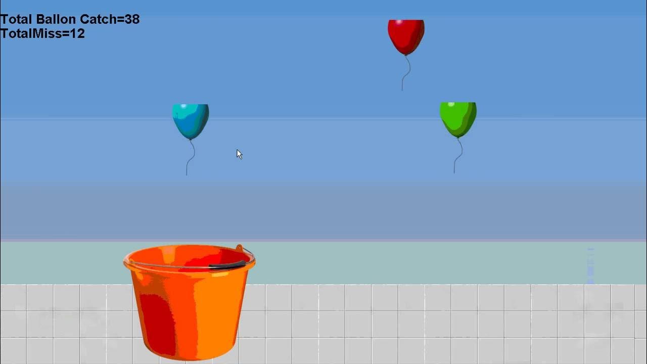 Catch the Ballon in Bucket : game in Java swing using Eclipse - YouTube
