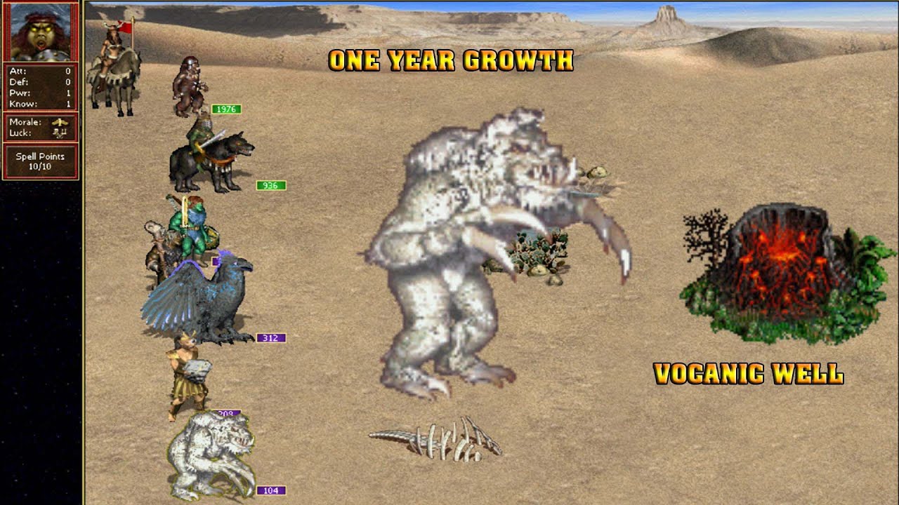 Heroes 3 COMBAT One year growth Stronghold vs Vocanic Well - YouTube
