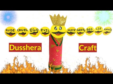 Dussehra craft for kids//Ravan making with paper//Dussehra craft ideas ...