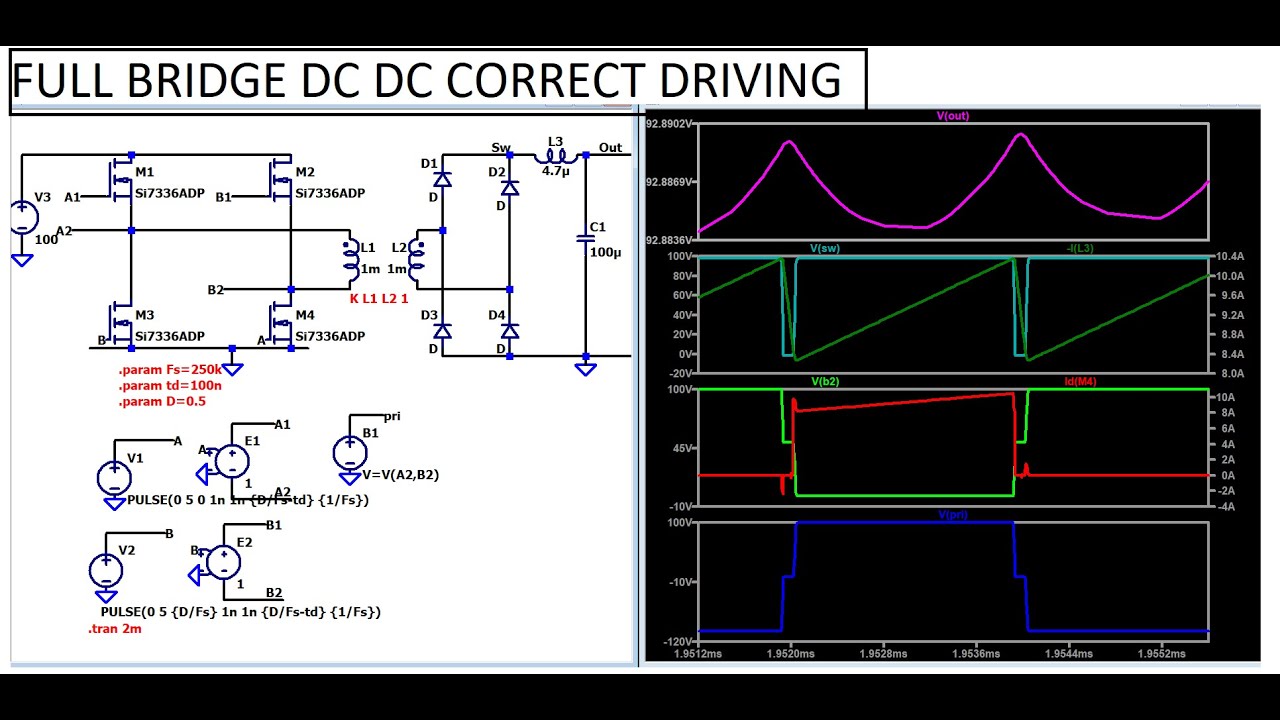 Correct Full Bridge DCDC Driving in LTSPICE - YouTube