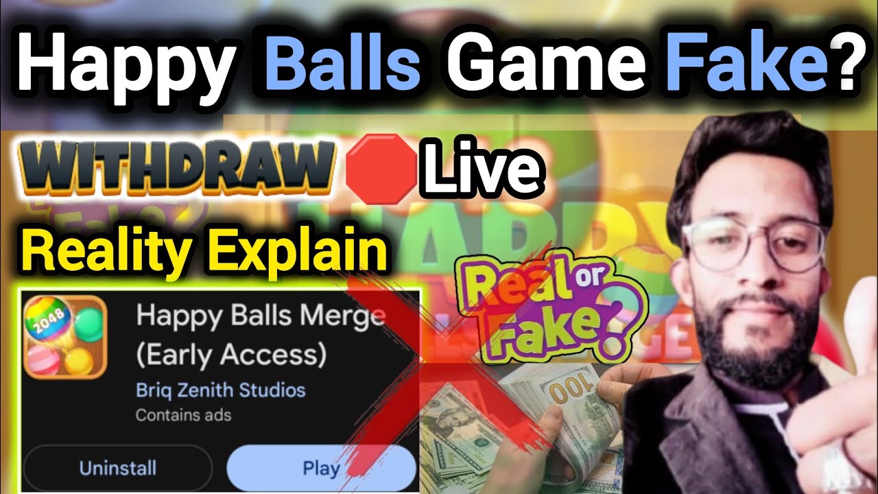 Happy Balls Merge Real Or Fake || Happy Balls Merge Withdraw" - YouTube