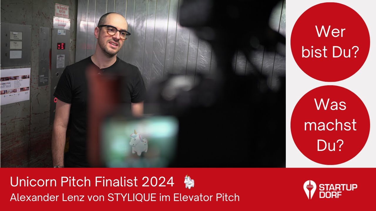 Alexander Lenz von STYLIQUE im Elevator Pitch - Grand Final StartupDorf ...
