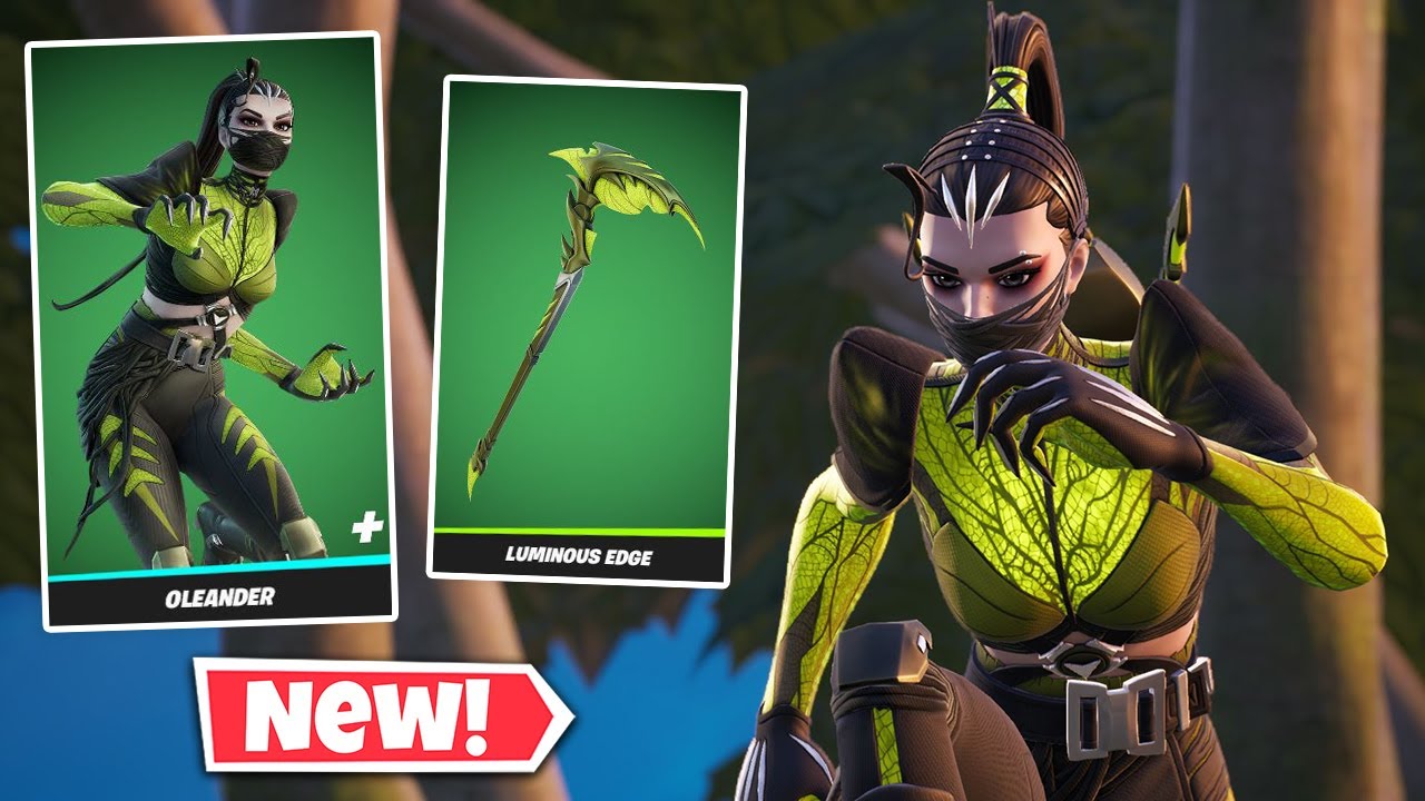 NEW OLEANDER Skin Gameplay In Fortnite! (Luminous Edge Pickaxe) - YouTube
