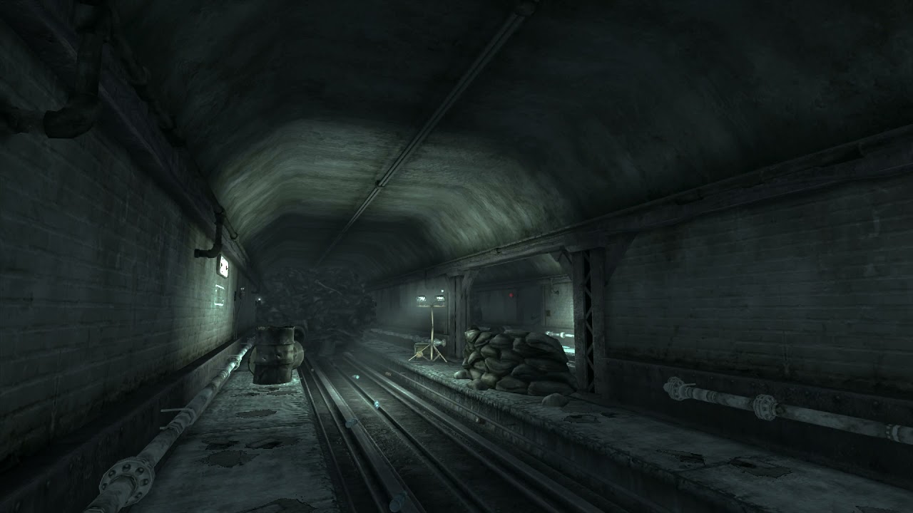 Fallout 3 - Underground Metro Ambiance (running water, echoes, dripping ...