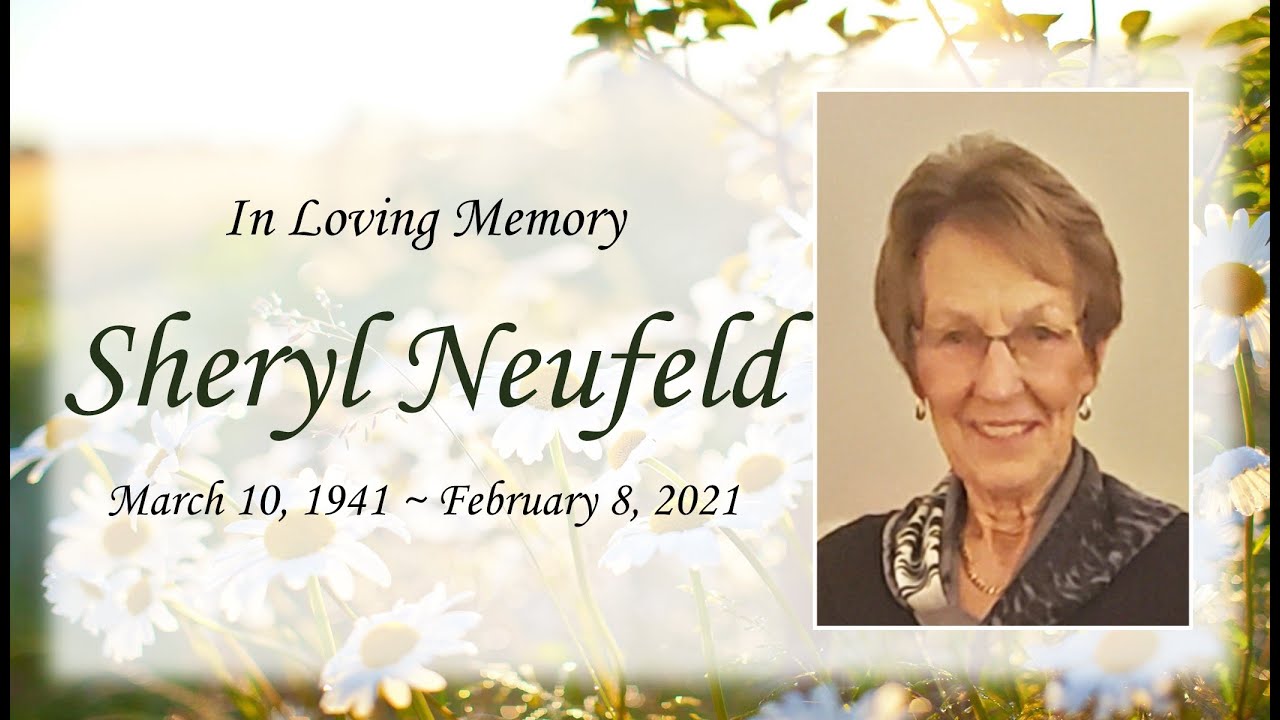 Sheryl Neufeld Funeral Service - YouTube
