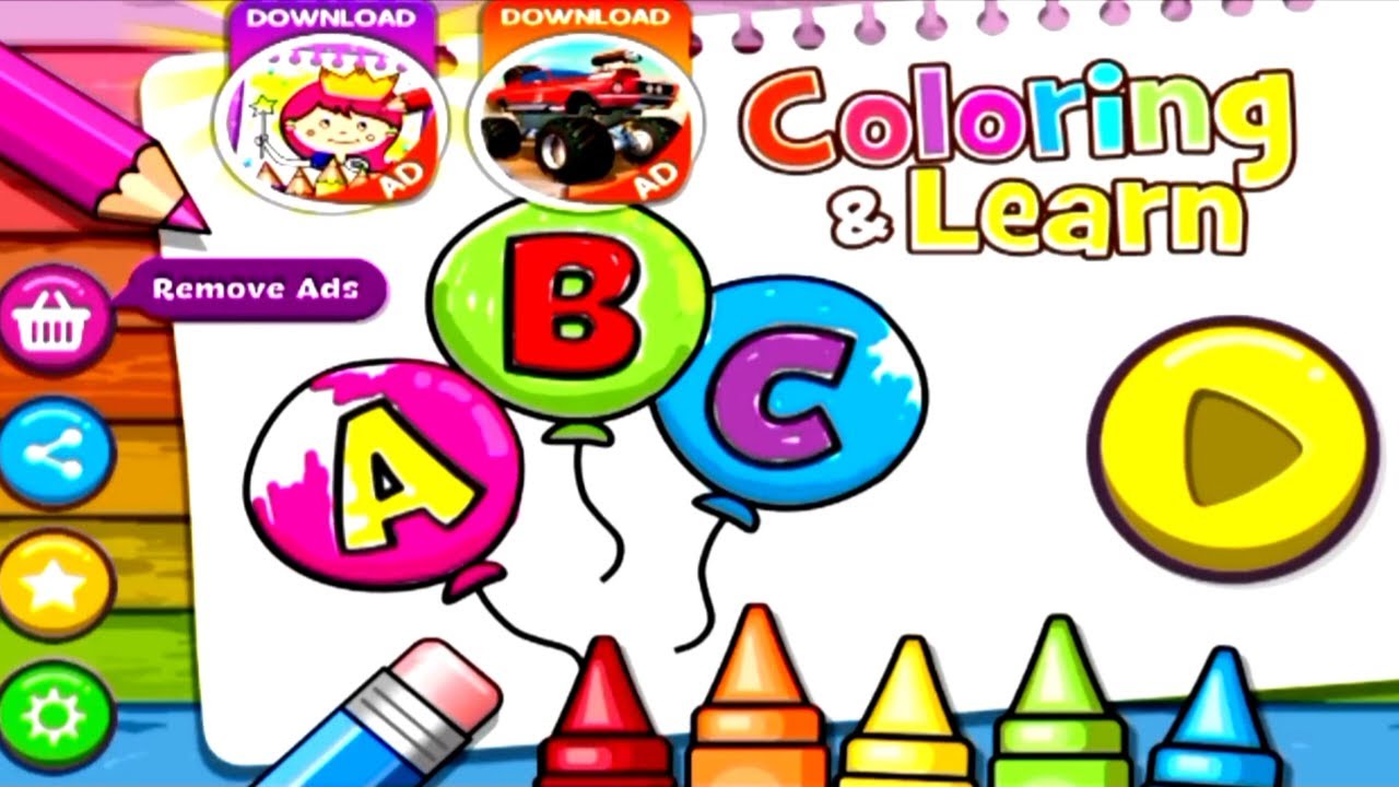 Coloring and learn 😘 Game for kids 👍 part 01 - YouTube
