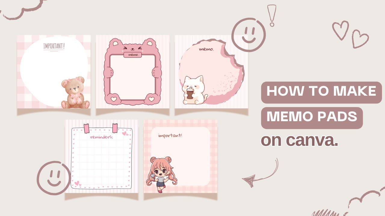 How to Make Cute Memo Pads on Canva & Sell | Canva Tutorial | Memo Pad ...