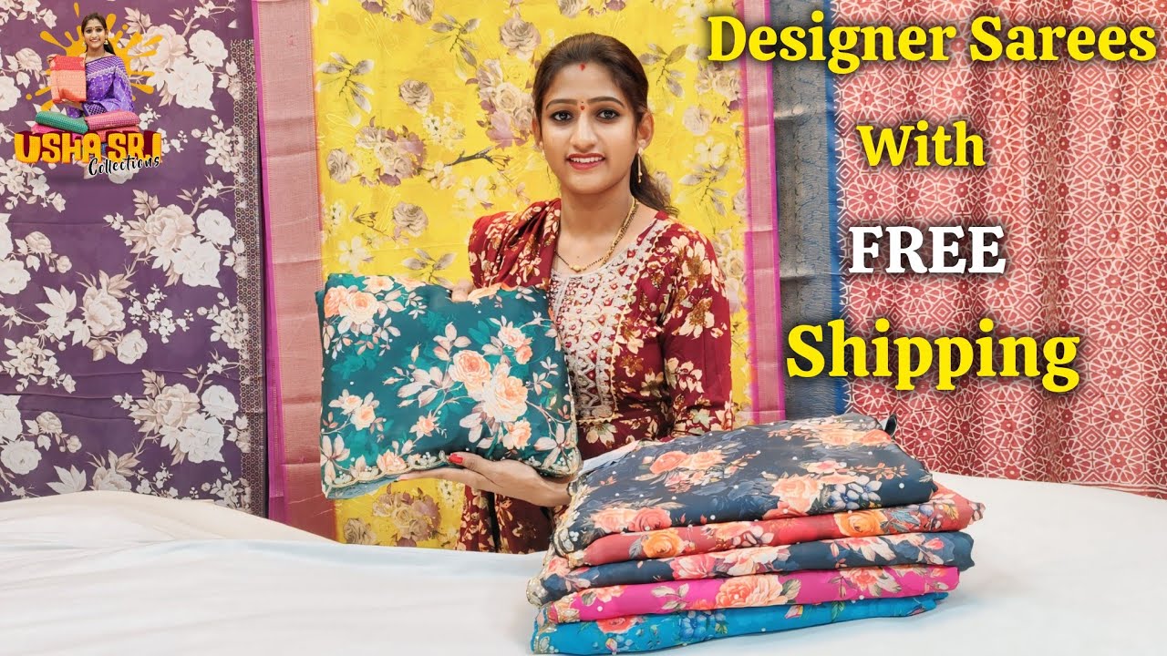 Designer Sarees | With Free Shipping | Saree Vlogs | Traditional ...