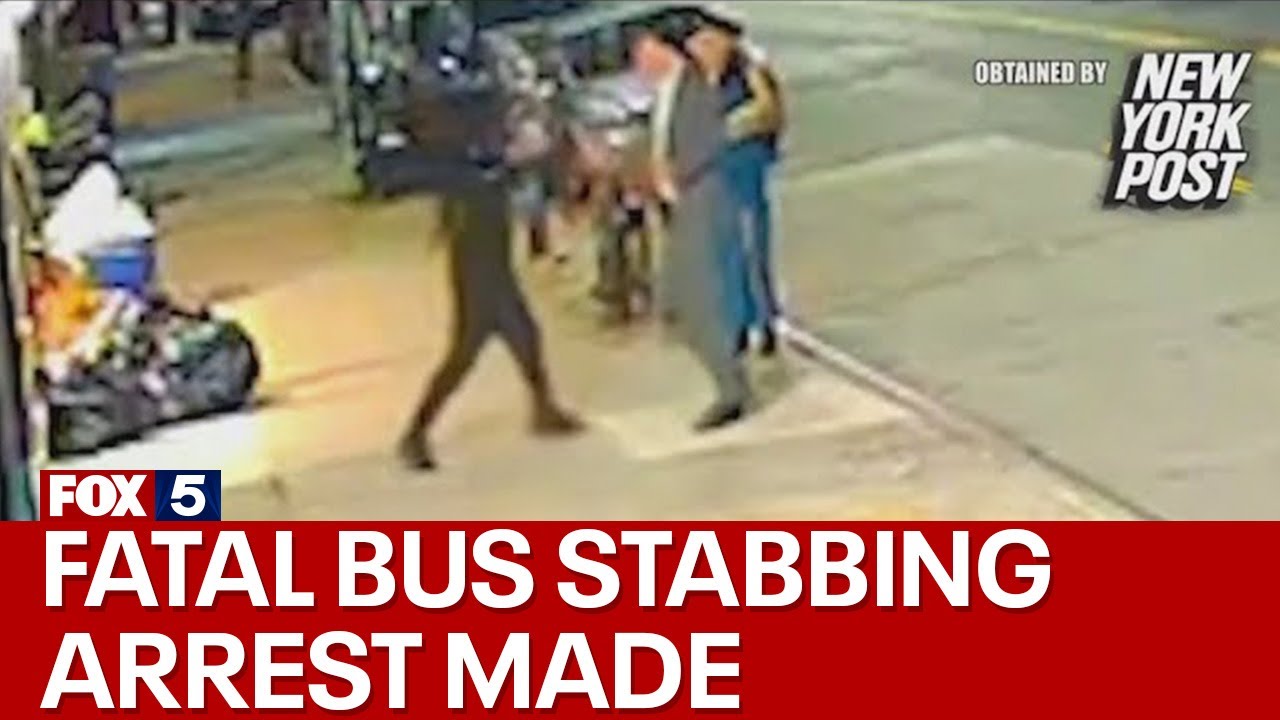 Arrest made in fatal bus stop stabbing - YouTube