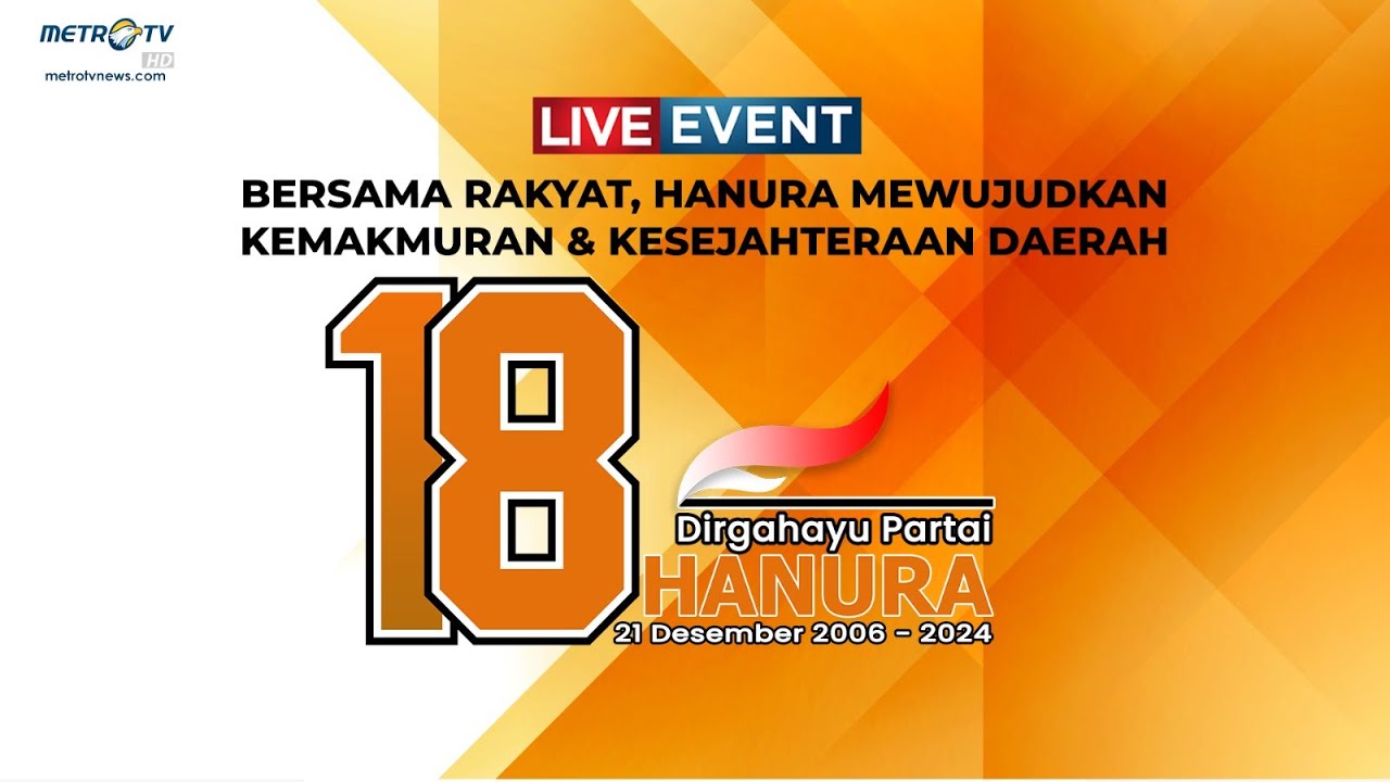 LIVE EVENT - PERAYAAN HUT PARTAI HANURA KE-18 - YouTube