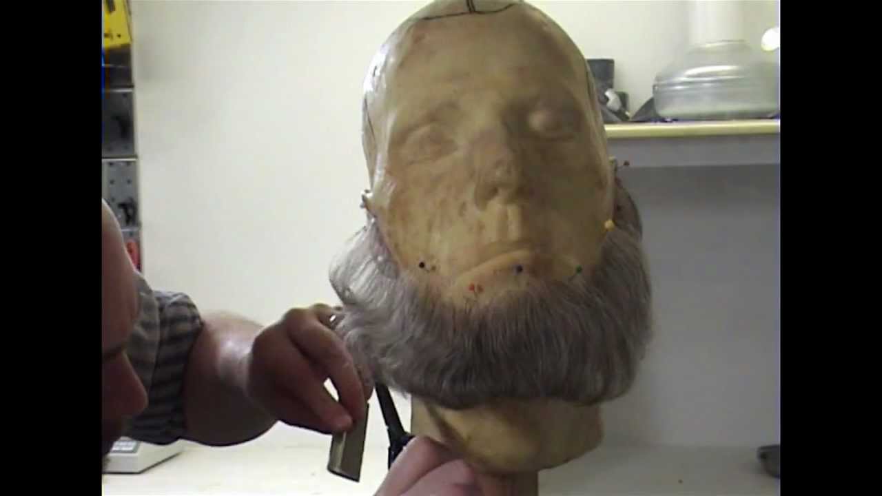 Styling a false lace beard with Makeup-FX.com - YouTube