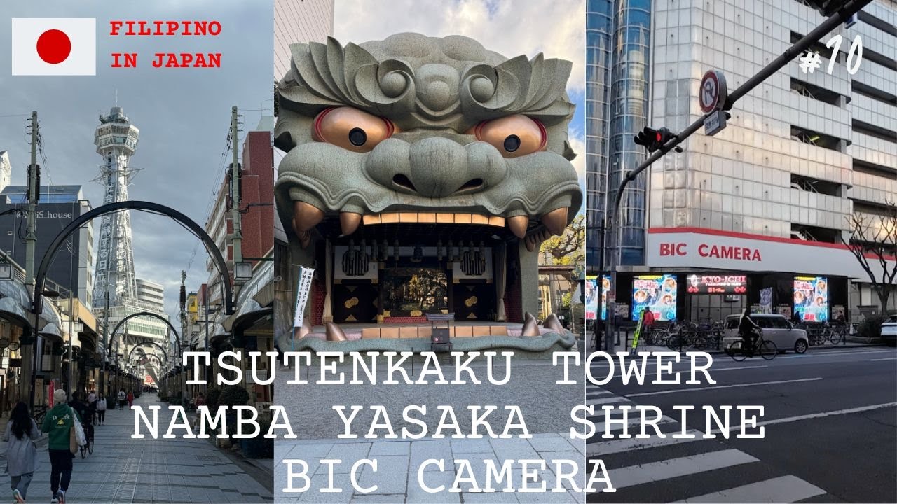 So much walking in Osaka! Tsutenkaku Tower + Namba Shrine + BIC Camera ...
