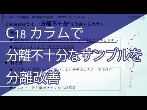 【ビデオセミナー】 COSMOSIL Cholester ～C18カラムで分離不十分な場合の対処法～｜ナカライテスク - YouTube