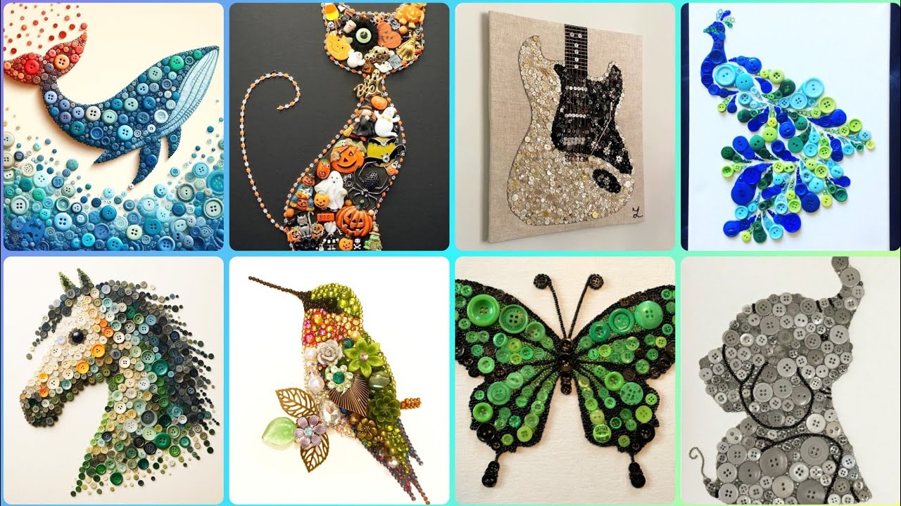Fabulous and pretty button craft ideas || unique button art - YouTube
