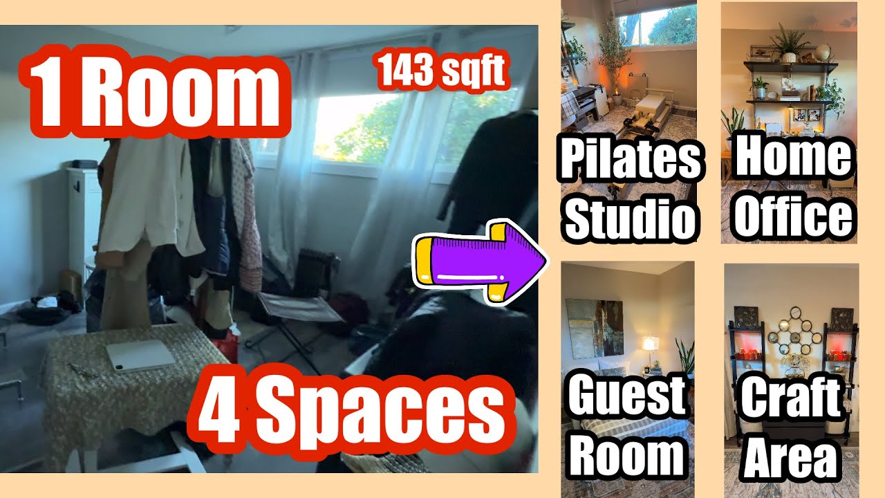 Small Space Makeover That Does It All | One Room Turned Into Four ...