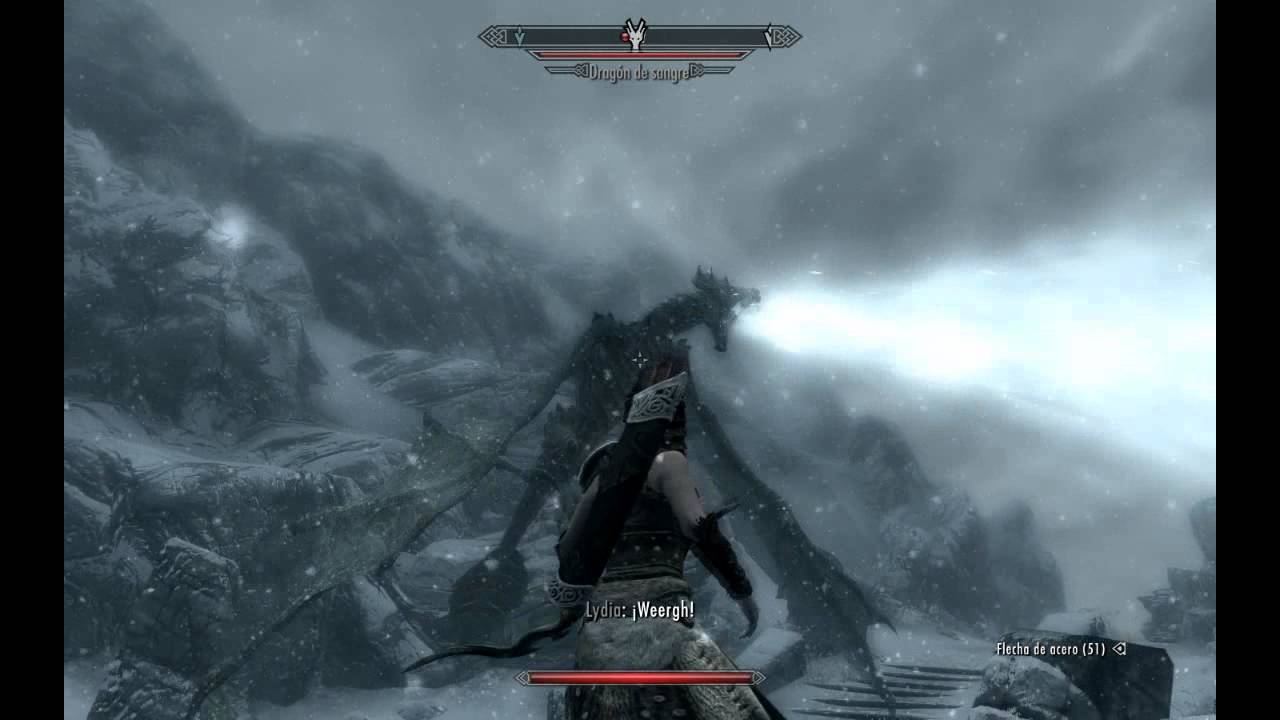 Elder scrolls V: Skyrim - Batalla contra el Dragon del Monte AnThor - YouTube