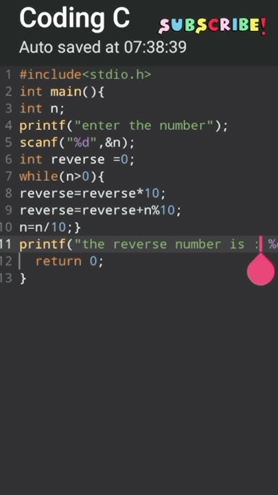 Find The Reverse Number Claunguage Coding Programming Clanguagebasic Praticebasicc