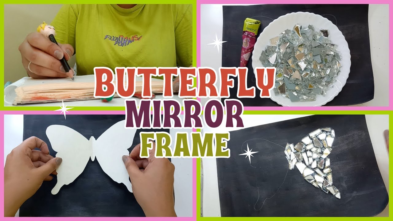 DIY Butterfly Art | Broken Mirror Craft | #bhumikahandmade - YouTube