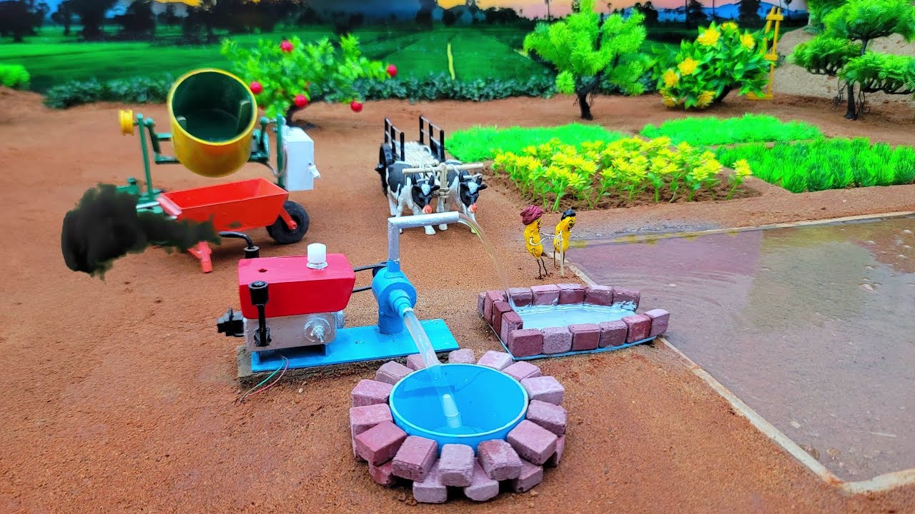 diy how to make water pump using mini diesel engine science project ...