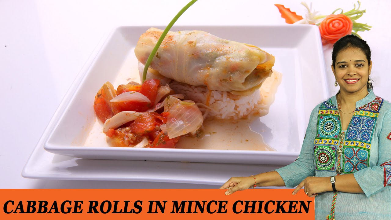 Mince Chicken In Cabbage Rolls - Mrs Vahchef - YouTube